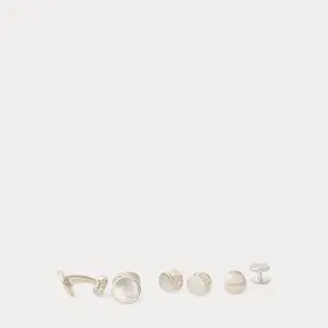 Ralph Lauren Mother-of-pearl Cuff Link & Stud Set - Silver