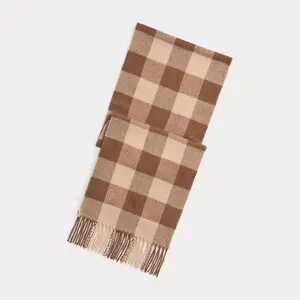 Ralph Lauren Buffalo Check Wool Scarf Brown/cream