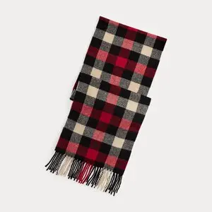 Ralph Lauren Buffalo Check Wool Scarf - Cream Multi Plaid