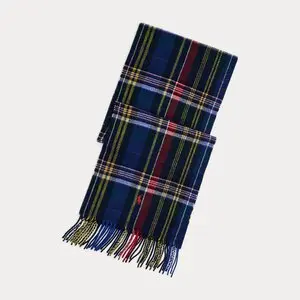 Ralph Lauren Buffalo Check Wool Scarf Royal Multi