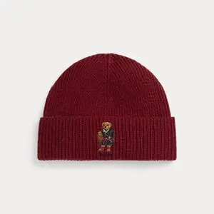 Ralph Lauren Polo Bear Rib-knit Beanie - Holiday Red