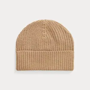 Ralph Lauren Rib-knit Cashmere Beanie - Classic Camel Melange