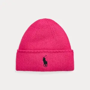 Ralph Lauren Pink Pony Merino Wool Beanie - Blaze Fuchsia