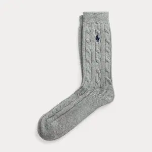 Ralph Lauren Cable-knit Crew Socks - Andover Heather