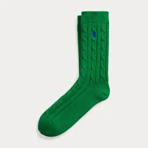 Ralph Lauren Cable-knit Crew Socks - College Green
