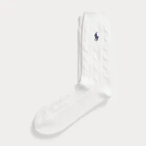 Ralph Lauren Cable-knit Crew Socks - White