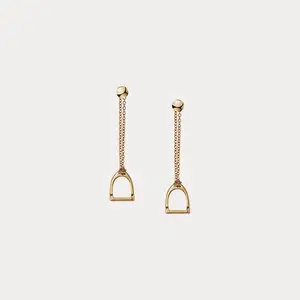 Ralph Lauren Stirrup Chain Earrings - K Rose Gold