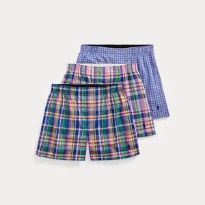 Ralph Lauren Classic Woven Cotton Boxer 3-pack Pink/blue/green