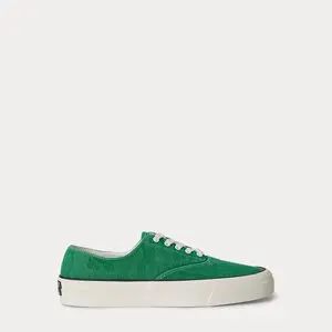 Ralph Lauren Keaton Washed Canvas Sneaker - Green