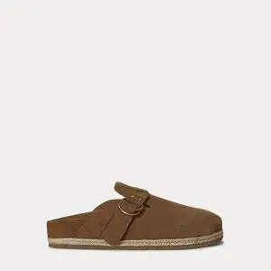 Ralph Lauren Turbach Suede Clog Sandal - Chestnut