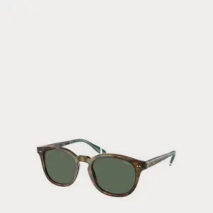 Ralph Lauren Heritage Rowing Stripe Round Sunglasses - Shiny Brown Tortoise