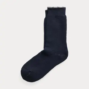 Ralph Lauren Heathered Stretch Cotton-blend Socks - Navy