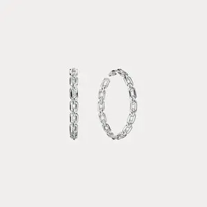 Ralph Lauren Sterling Silver Hoop Earrings - Grey