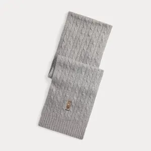 Ralph Lauren Polo Bear Cable-knit Wool-cashmere Scarf - Andover Heather