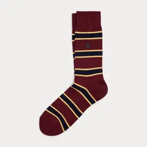 Ralph Lauren Striped Wool-blend Boot Socks - Wine