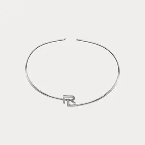 Ralph Lauren Rl Sterling Silver Monogram Necklace - Grey