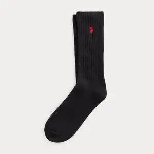 Ralph Lauren Signature Pony Cotton-blend Crew Socks - Black