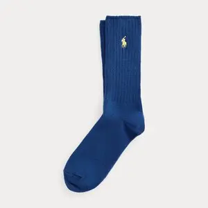 Ralph Lauren Signature Pony Cotton-Blend Crew Socks Deep Blue