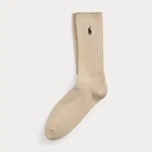Ralph Lauren Signature Pony Cotton-blend Crew Socks - Ecru
