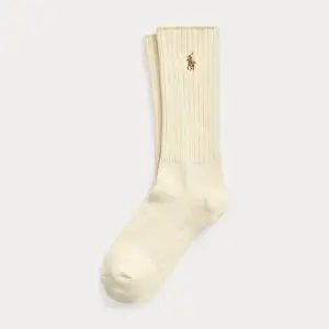 Ralph Lauren Signature Pony Cotton-Blend Crew Socks Ivory