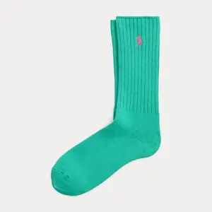 Ralph Lauren Signature Pony Cotton-Blend Crew Socks Light Green