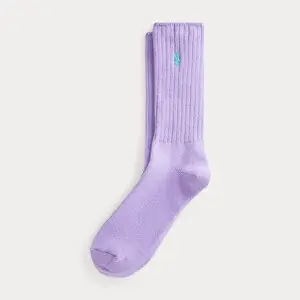 Ralph Lauren Signature Pony Cotton-Blend Crew Socks Lilac