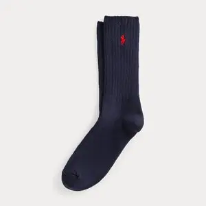 Ralph Lauren Signature Pony Cotton-Blend Crew Socks Navy