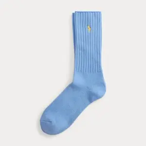 Ralph Lauren Signature Pony Cotton-blend Crew Socks - Pale Blue