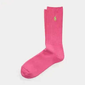 Ralph Lauren Signature Pony Cotton-Blend Crew Socks Pink