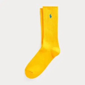 Ralph Lauren Signature Pony Cotton-Blend Crew Socks Yellow