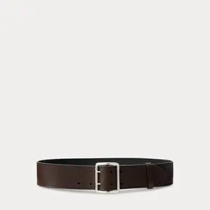 Ralph Lauren Calfskin Double-Prong Belt Mocha