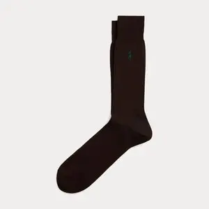 Ralph Lauren Ribbed Dress Socks Brown