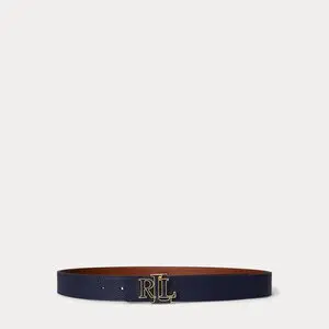 Ralph Lauren Logo Reversible Leather Belt - Refined Navy/lauren Tan