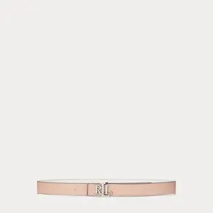 Ralph Lauren Logo Reversible Leather Belt - Sunrise Blush/soft White
