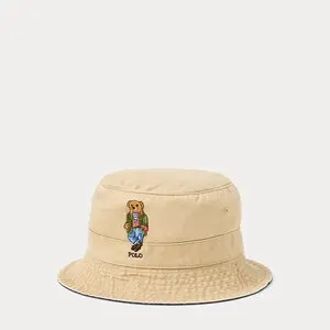 Ralph Lauren Polo Bear Twill Bucket Hat Cafe Tan