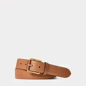 Ralph Lauren Calfskin Roller-buckle Belt - Gold