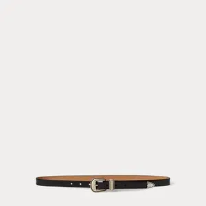 Ralph Lauren Western Vachetta Leather Belt - Black