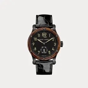 Ralph Lauren 39 Mm Automotive Collection Steel Watch - Black Dial