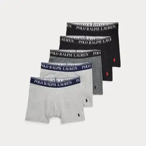 Ralph Lauren Stretch Cotton Jersey Boxer Brief 5-pack - Andover Heather