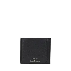 Ralph Lauren Pebbled Leather Billfold Wallet - Black