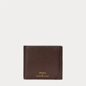 Ralph Lauren Pebbled Leather Billfold Wallet - Dark Brown