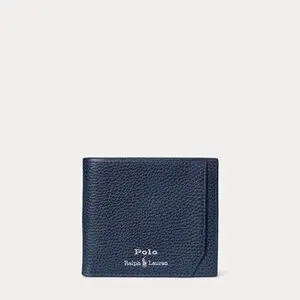 Ralph Lauren Pebbled Leather Billfold Wallet - Navy