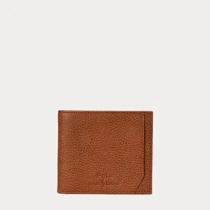 Ralph Lauren Pebbled Leather Billfold Wallet Saddle