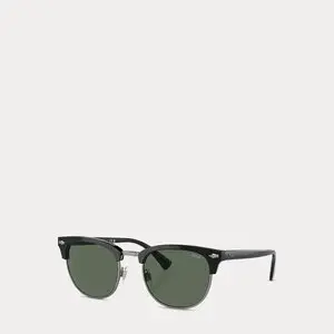 Ralph Lauren Heritage Pen-pin Round Sunglasses - Shiny Black
