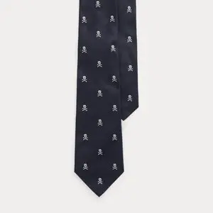 Ralph Lauren Ralph Lauren Skull-and-Bones Silk Repp Neck Tie Navy/white