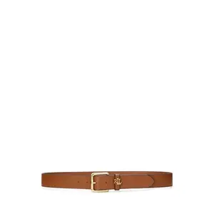 Ralph Lauren Leather Logo Belt - Lauren Tan