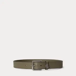 Ralph Lauren Leather Logo Belt - Sage Green
