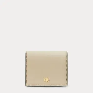 Ralph Lauren Crosshatch Leather Compact Wallet - Birch Tan