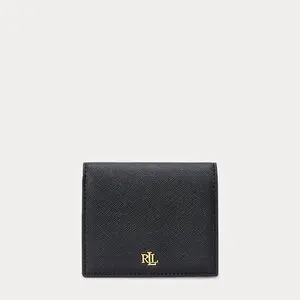 Ralph Lauren Crosshatch Leather Compact Wallet Black