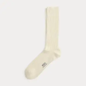 Ralph Lauren Ribbed Merino Wool-blend Dress Socks - Cream